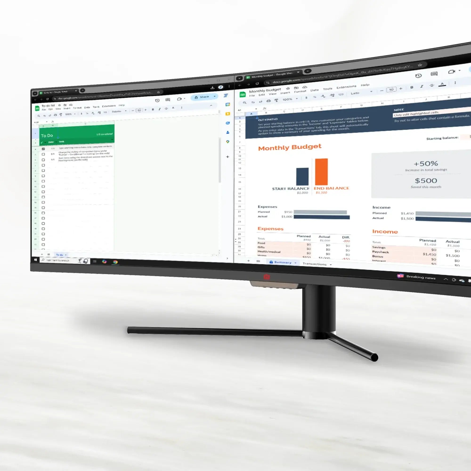 49” Ultrawide Monitor | 3840x1080 Resolution and 32:9 Ratio
