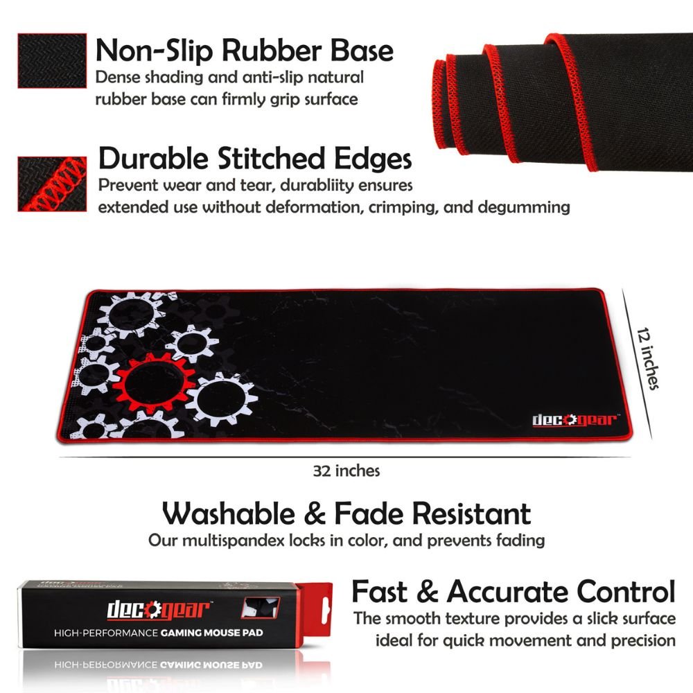 Large Extended Pro Gaming Mouse Pad with Non-slip Back | Deco Gear