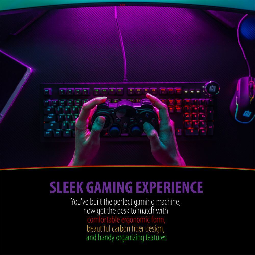 Deco Gear 47" LED Gaming Desk with Waterproof Surface | Deco Gear